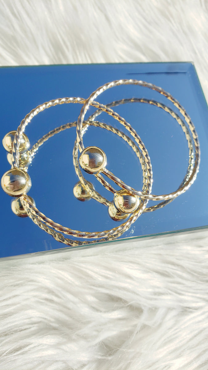 14k Adult Medium Gold Bangles|Hot Coco Mango|Los Angeles,CA